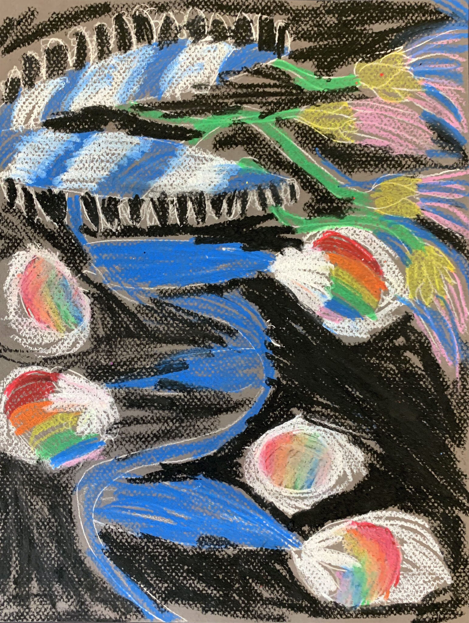 Lesson 5: Drawing Imaginary Plants—Large Shapes (Oil Pastel Unit ...